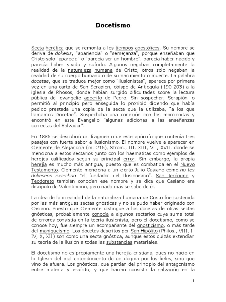 Docetismo | Ireneo | Jesús