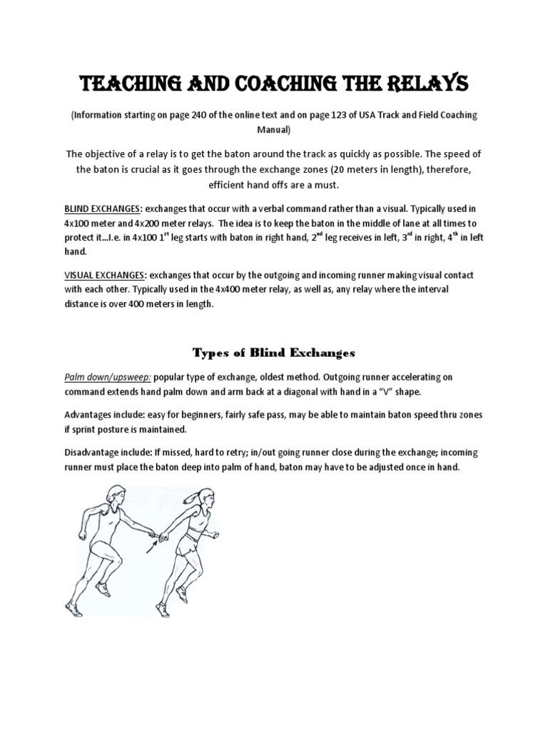 Teaching and Coaching The Relays | PDF | Running | Individual Sports