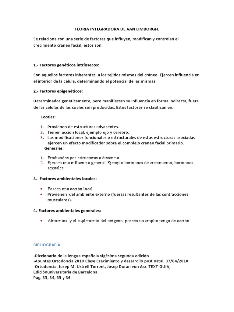 Teoria Integradora de Van Limborgh | PDF