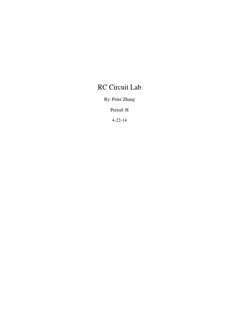 RC Circuit Lab | PDF | Electrical Circuits | Computer Engineering