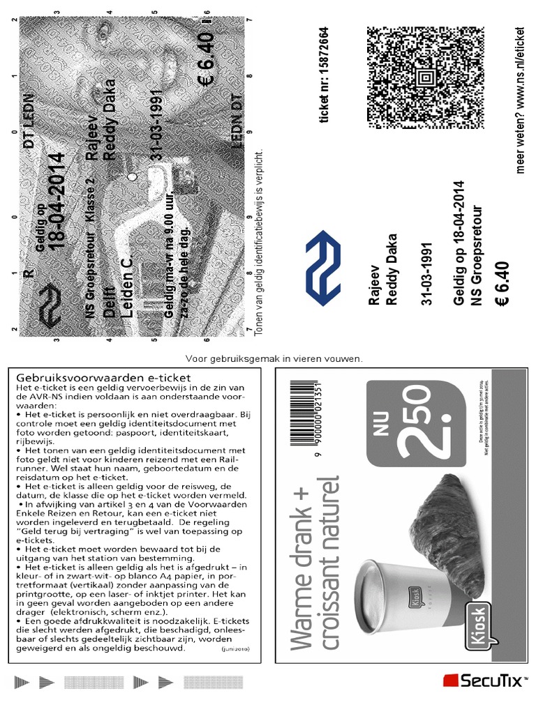 NS Groepsretour Ticket Details | PDF