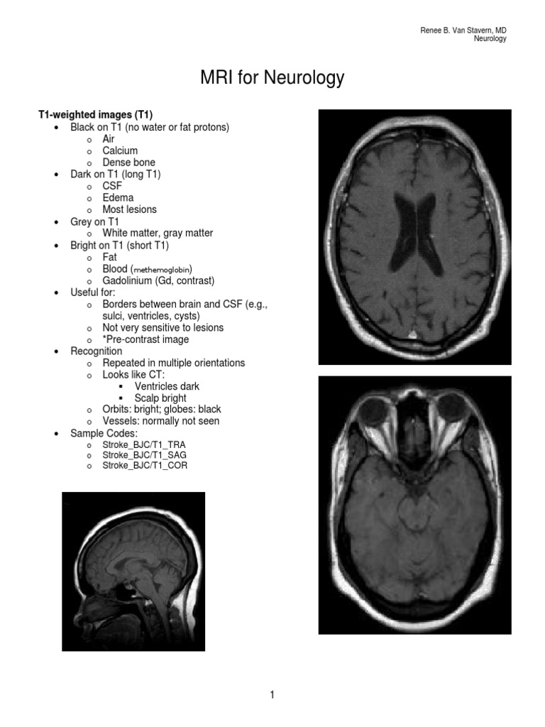 Week 3 Handout MRI For Neurology | PDF | Science & Mathematics