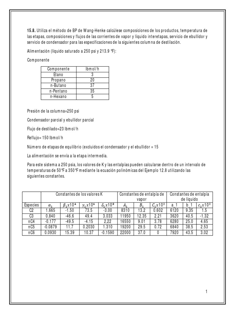 Prob 15.8 Henley and Seader | PDF