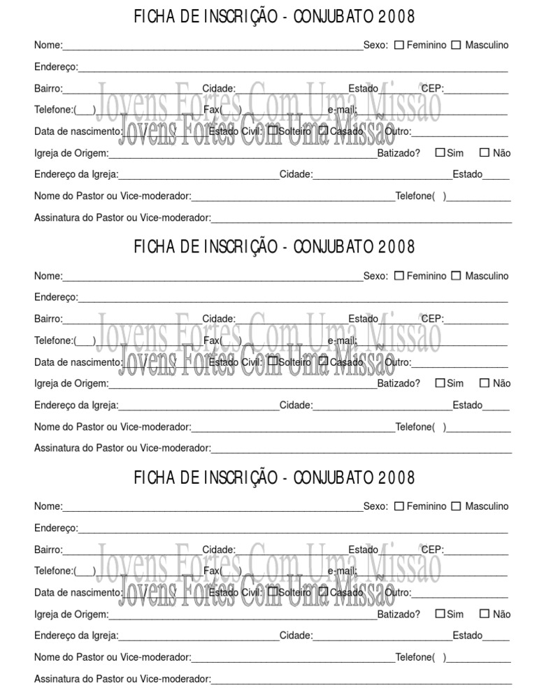 Ficha de Inscrição | PDF