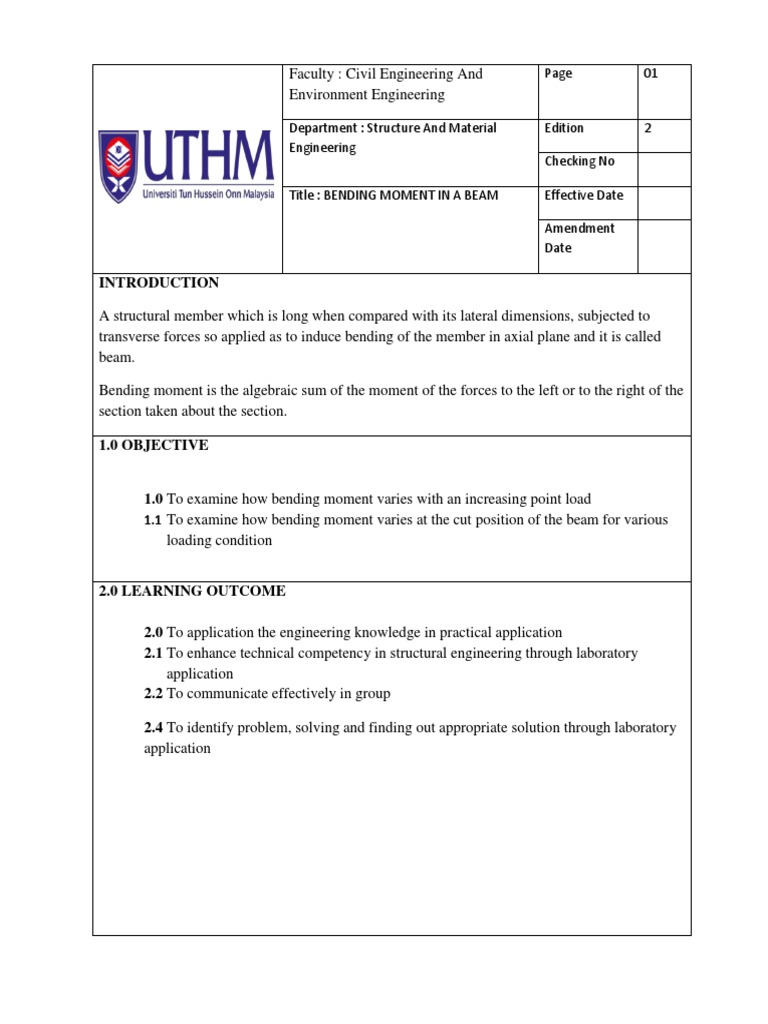 Lab Report Mekanik Bahan Baru | PDF | Bending | Beam (Structure)