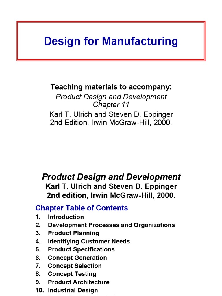 Design For Manufacturing | PDF | New Product Development | Design