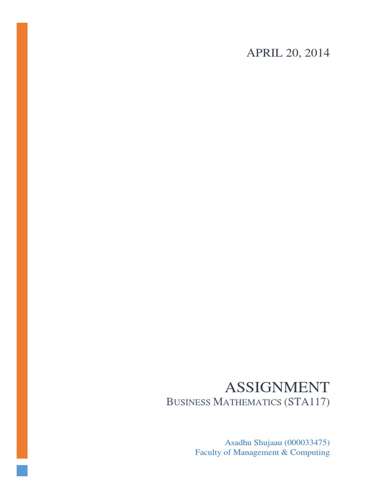 Business Mathematics Assignment Overview | PDF | Statistical ...