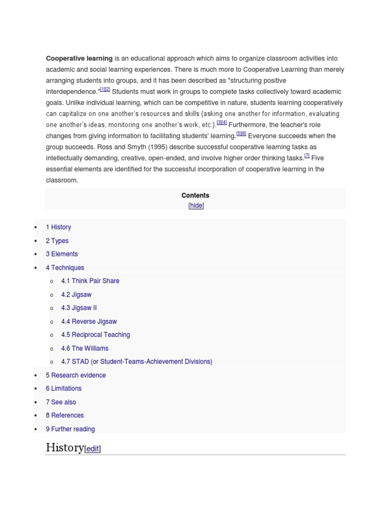 Cooperative Learning | PDF | Teaching | Education Theory