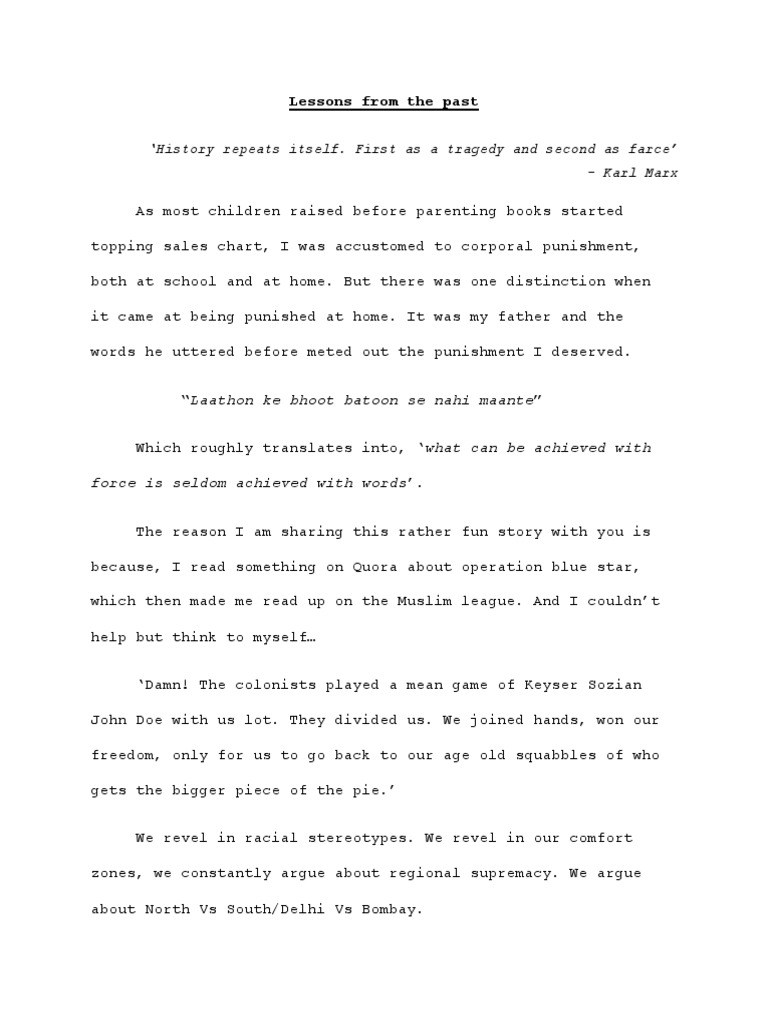 Lessons From The Past | PDF