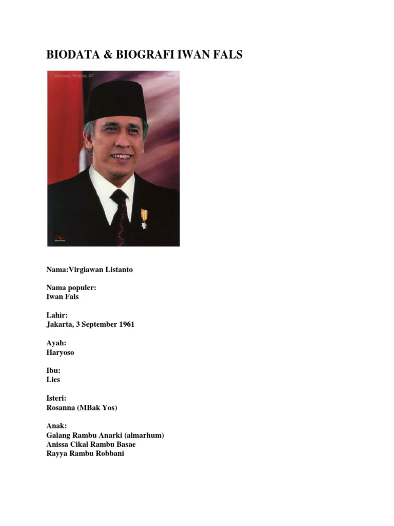 BIODATA Iwan Fals | PDF