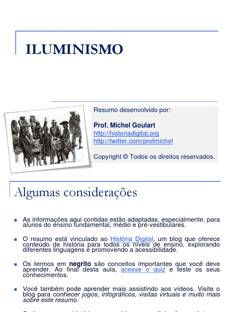 Iluminismo - Resumo | PDF | Iluminismo | Jean-Jacques Rousseau