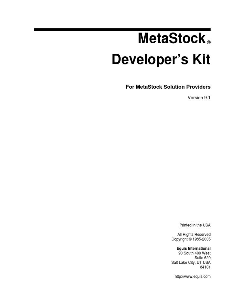 Metastock Developer Kit | PDF | Command Line Interface | Software ...