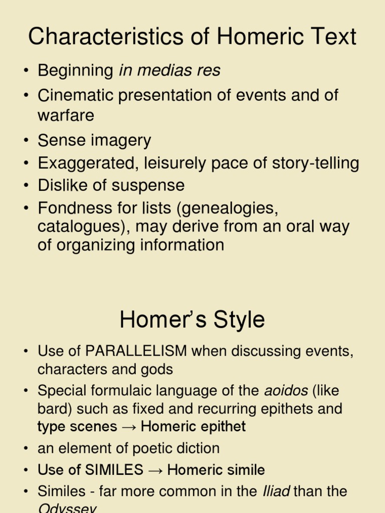 Homeric Style | Iliad | Homer