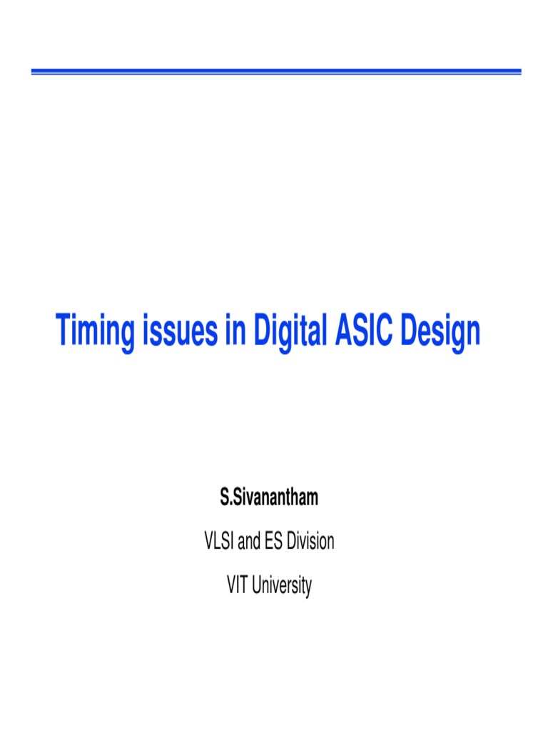Timing Issues in Digital ASIC Design | PDF | Electricity | Electrical ...