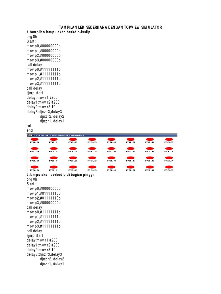 Tampilan Led Sederhana Dengan Topview Simulator | PDF