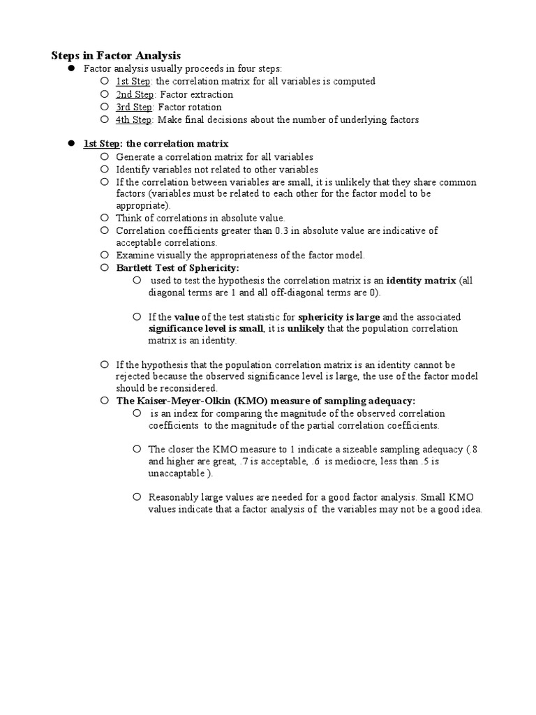 Steps In Factor Analysis Pdf Factor Analysis Correlation And Dependence
