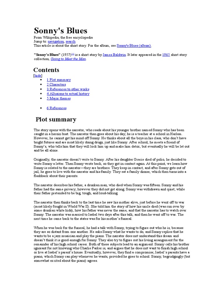 Navigation Search Sonny's Blues (Album) James Baldwin 1965 | PDF