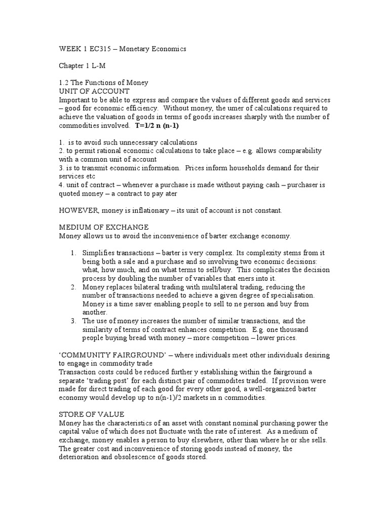 Money and its Functions: A Summary of the Key Roles of Money in ...