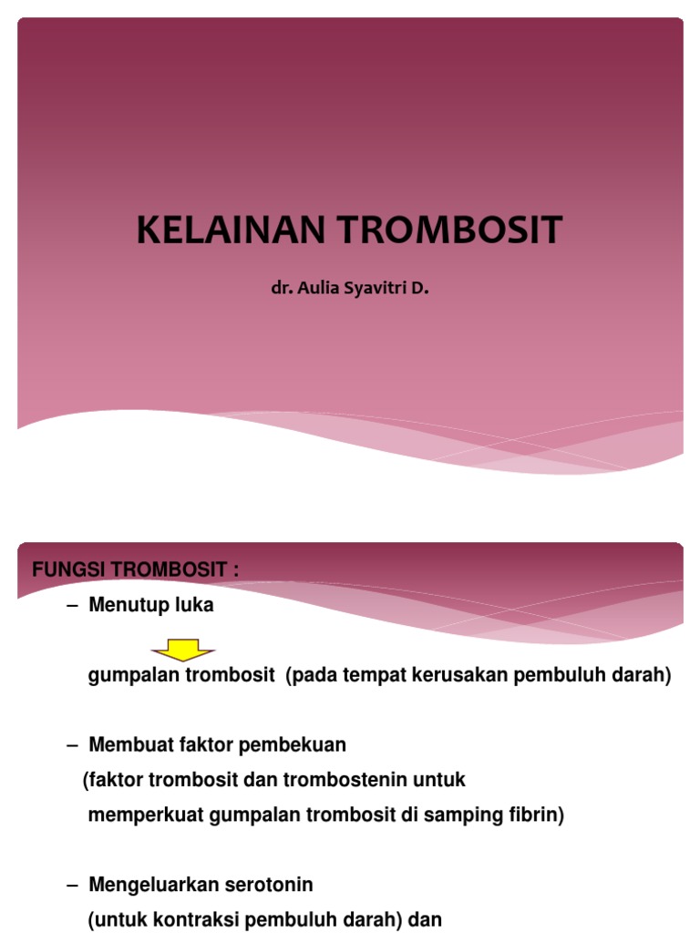 Kelainan Trombosit dan Fungsi | PDF