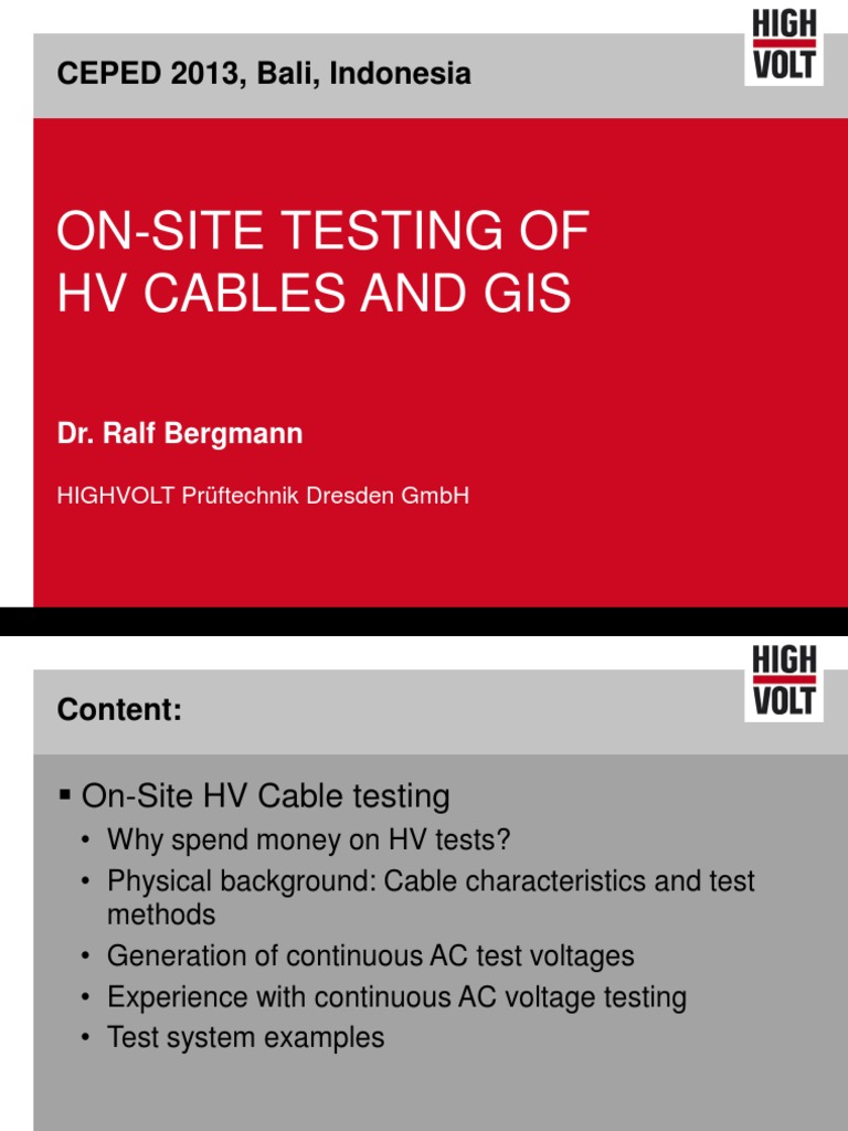 On-Site HV Cable Testing Procedures | PDF | Cable | Transformer