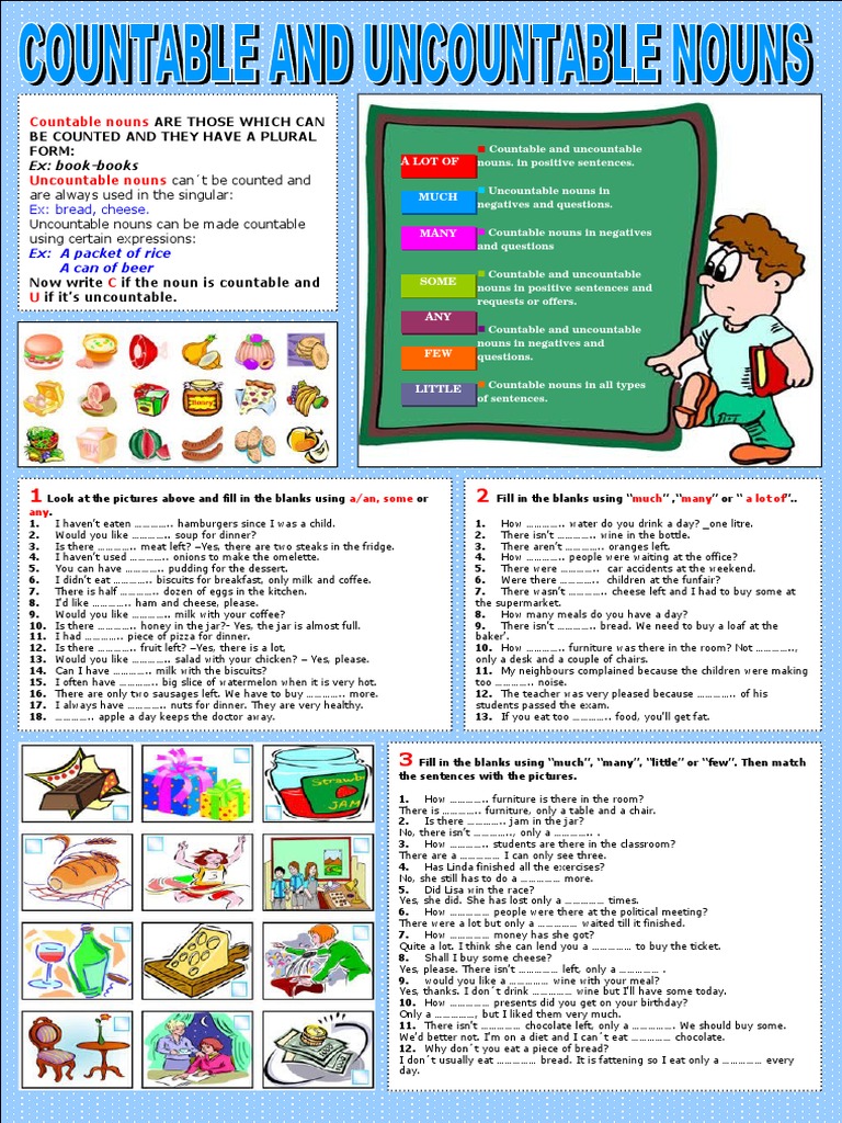 Countable Uncountable Worksheet | PDF | Western Cuisine | Regional ...