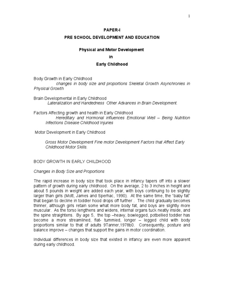 Physical Development in Early Childhood | PDF | Early Childhood | Thyroid