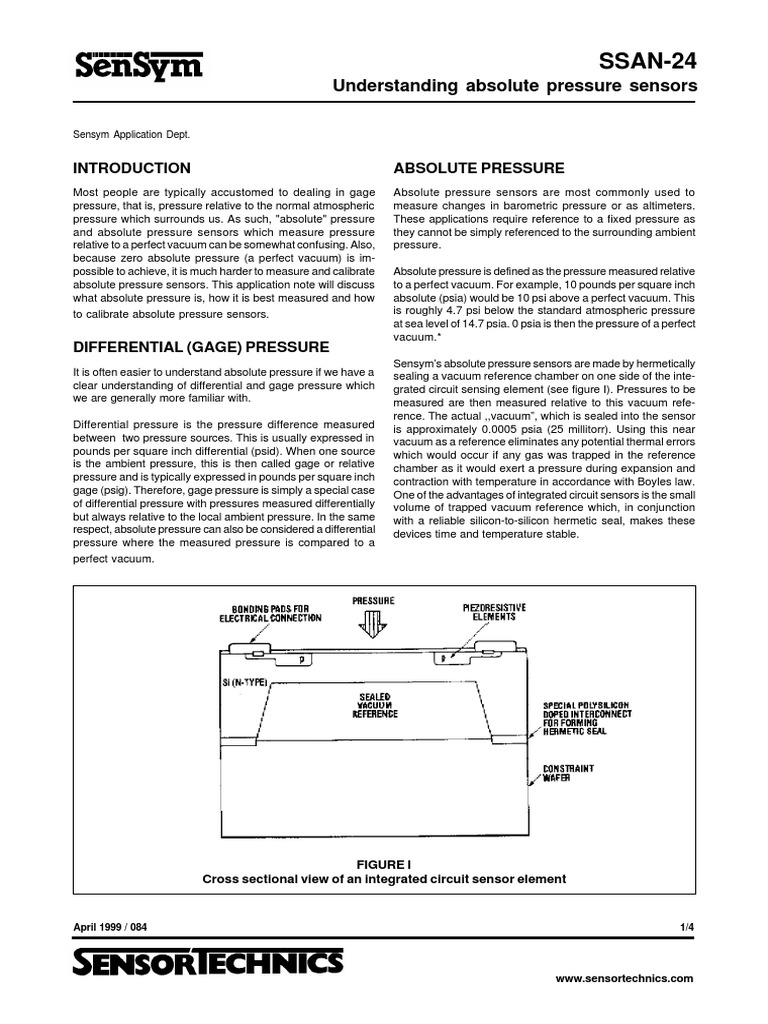 Differential & Absolute Pressure Sensors | PDF