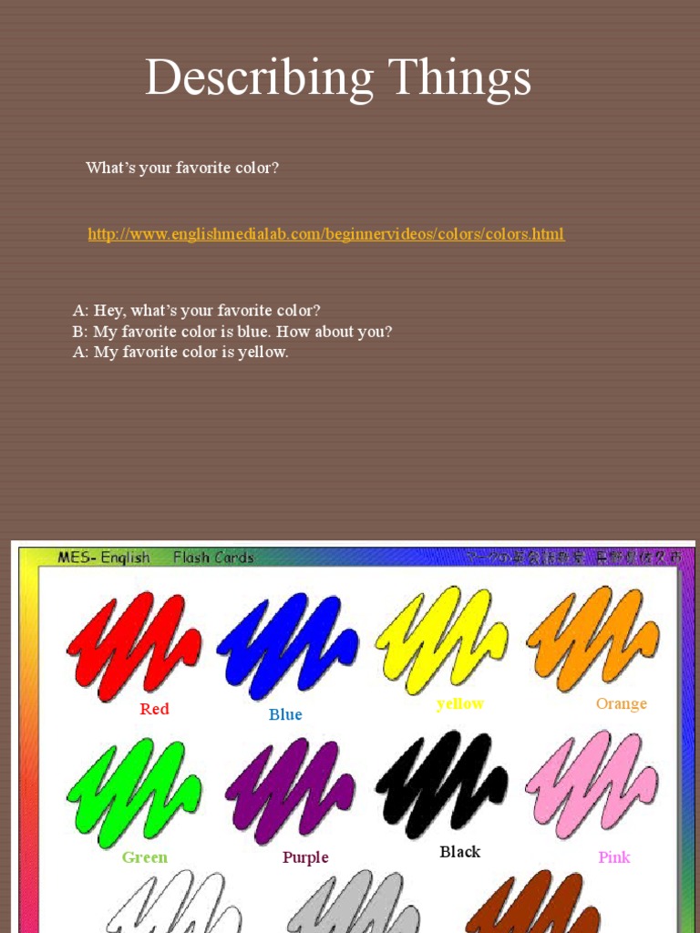 Describing Colors and Lost Items | PDF | Color | Language Families