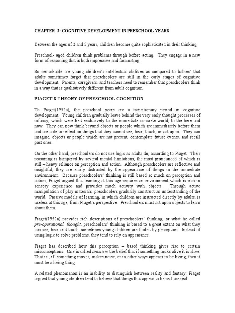 Chapter 3 - Cognitive Development in Children | PDF | Cognitive ...