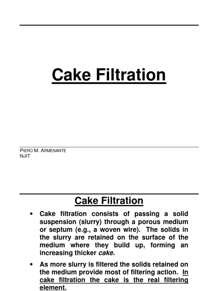 Cake Filtration | PDF | Filtration | Chemical Engineering