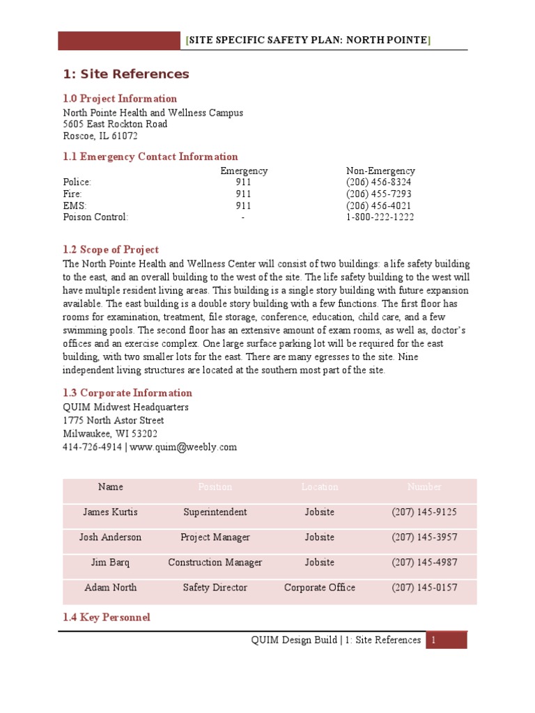 Site Specific Safety Plan | Scaffolding | Personal Protective Equipment