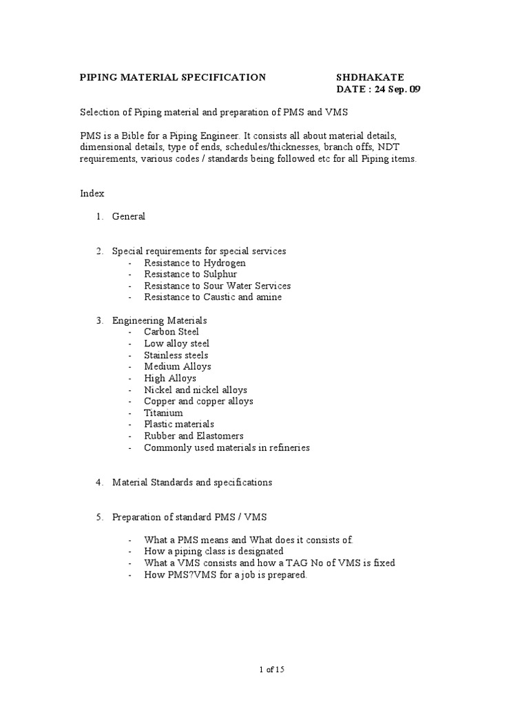 Piping Material Specification-General | PDF | Steel | Stainless Steel