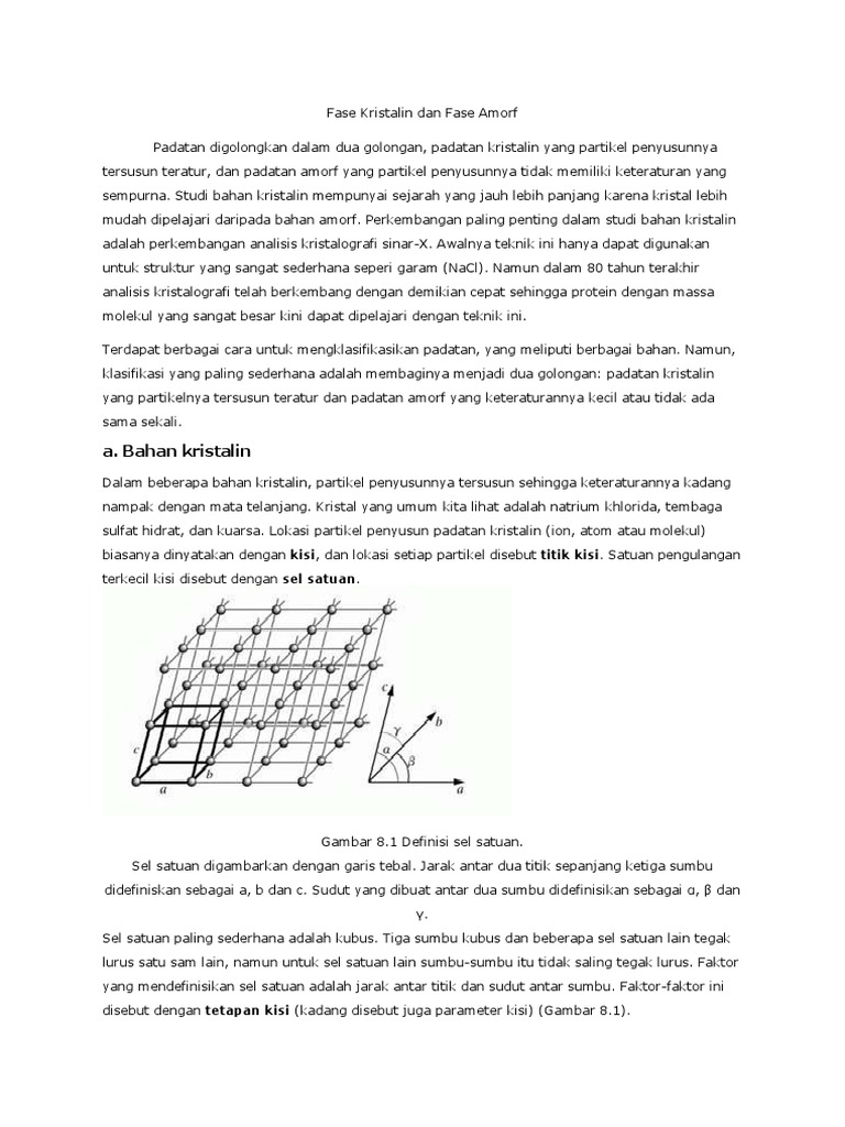 Fase Kristalin Dan Fase Amorf | PDF