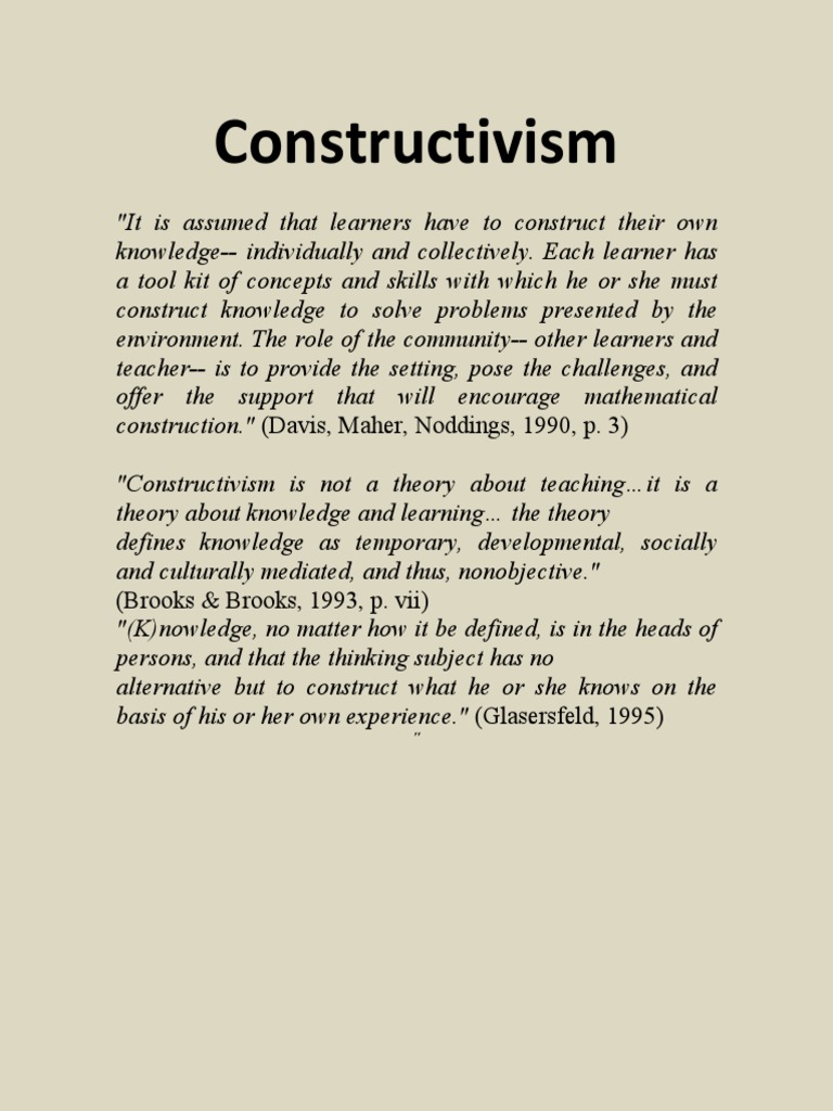 Constructivism in Learning | PDF