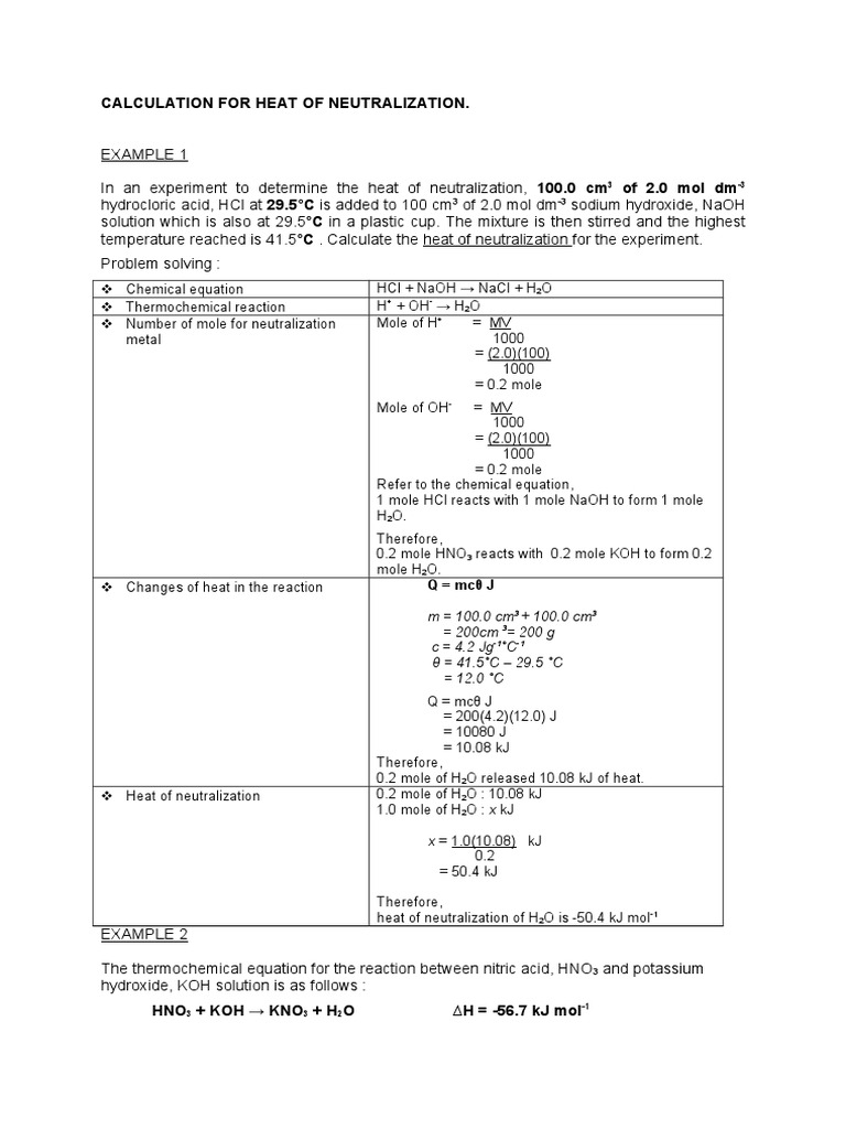 Neutralization Calculator