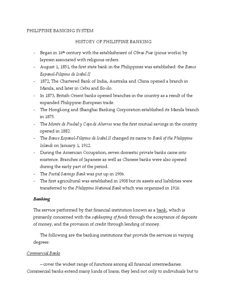 Philippine Banking System | Download Free PDF | Trust Law | Banks