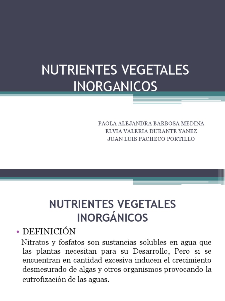 NUTRIENTES VEGETALES INORGANICOS