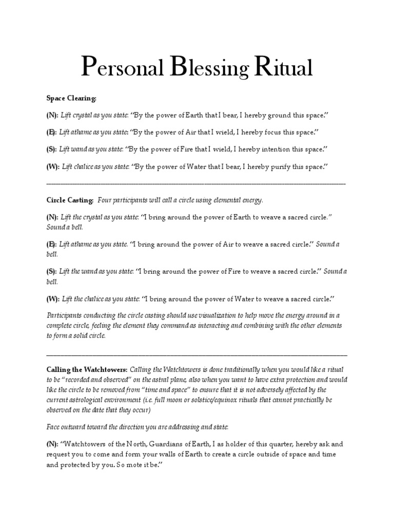 Personal Blessing Ritual | PDF