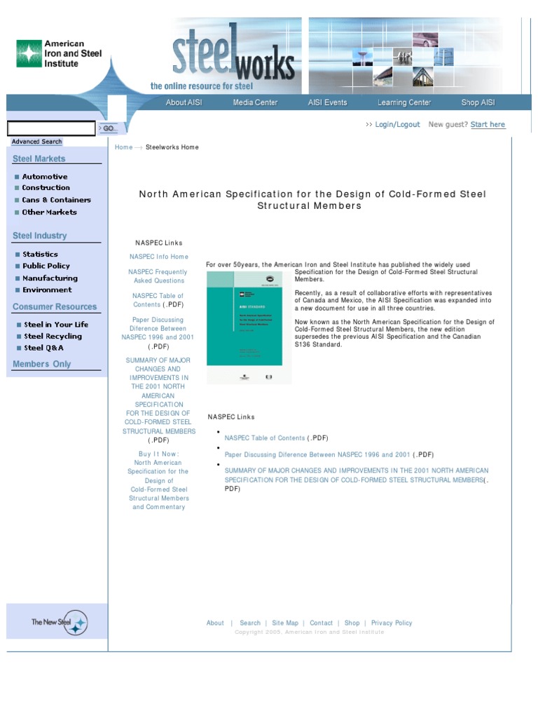 NASPEC Information Center | PDF | Strength Of Materials | Buckling