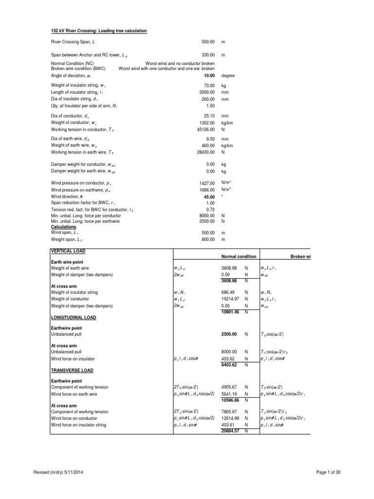 Power Transmisison Towers Loading Tree | PDF | Tension (Physics ...
