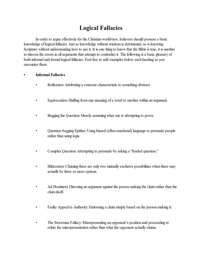 7 Logical Fallacies | PDF | Fallacy | Argument
