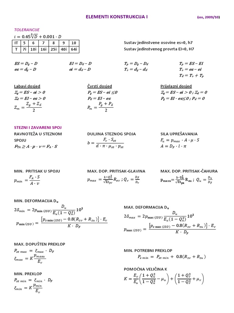 EK I - Formule | PDF
