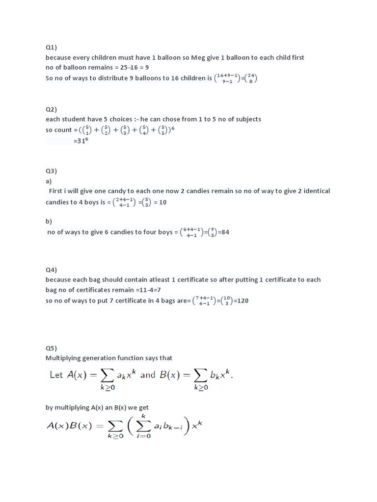 Math220 Discrete Math Test 3 Solutions | Download Free PDF | Recurrence ...