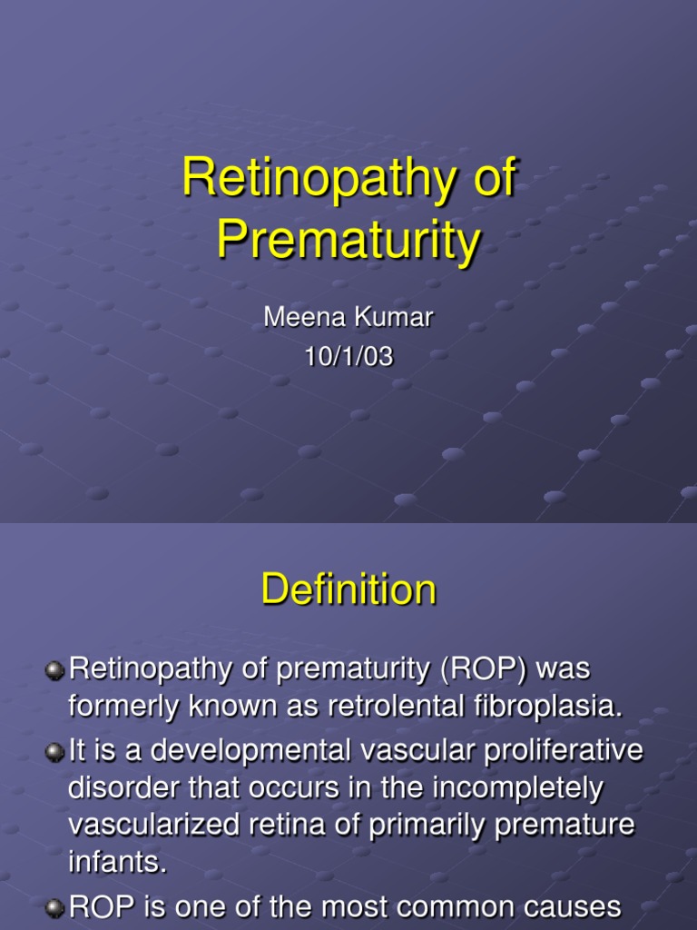 Retinopathy of Prematurity | PDF | Clinical Medicine | Medical Specialties