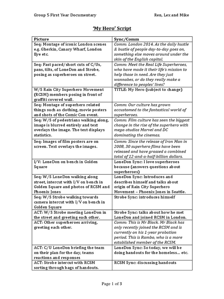 My Hero Version 4 Script | PDF | Superheroes