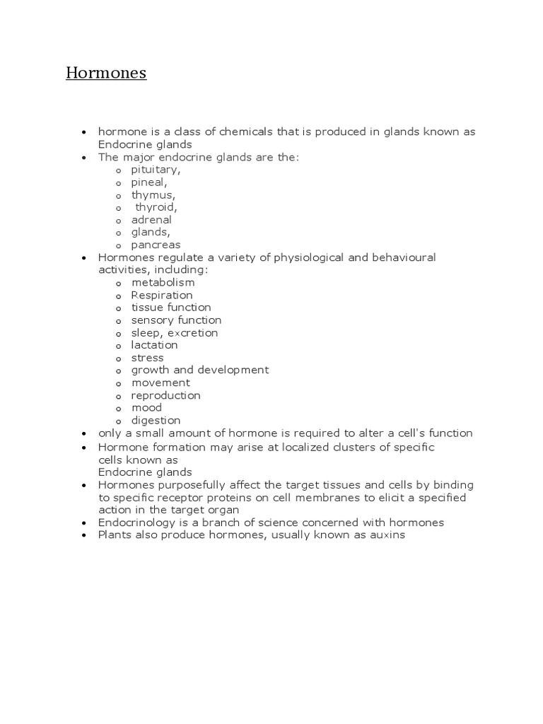 Understanding Hormones and Their Functions | PDF | Wellness