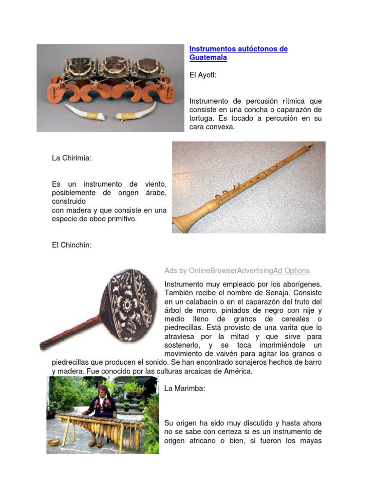 Instrumentos Autóctonos de Guatemala | PDF | Instrumentos musicales ...