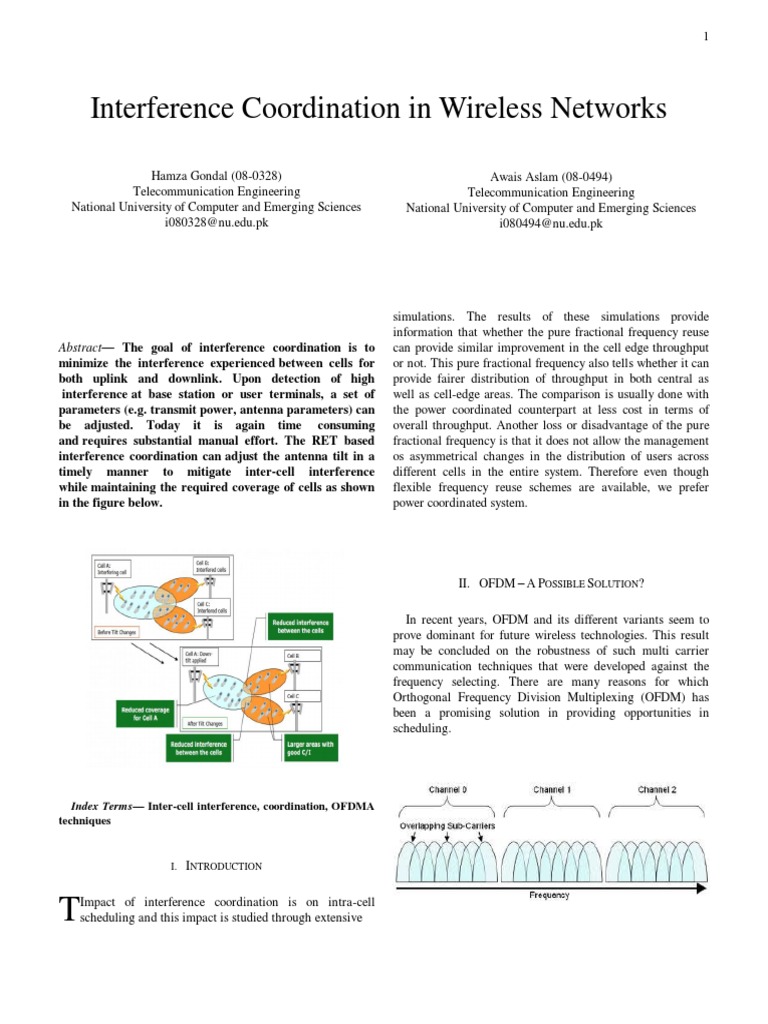 Interference Coordination in Wireless Networks | PDF | Orthogonal Frequency Division ...