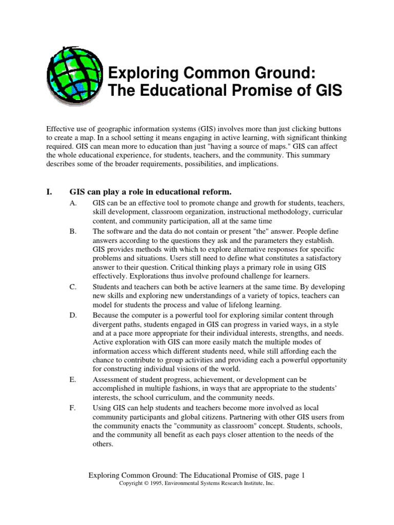 Exploring Common Ground | PDF | Geographic Information System | Esri