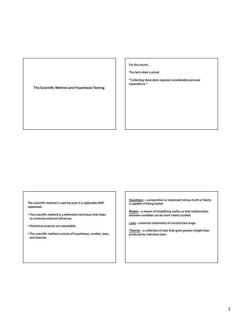 Scientific Method & Hypothesis Testing | PDF | Statistical Hypothesis ...
